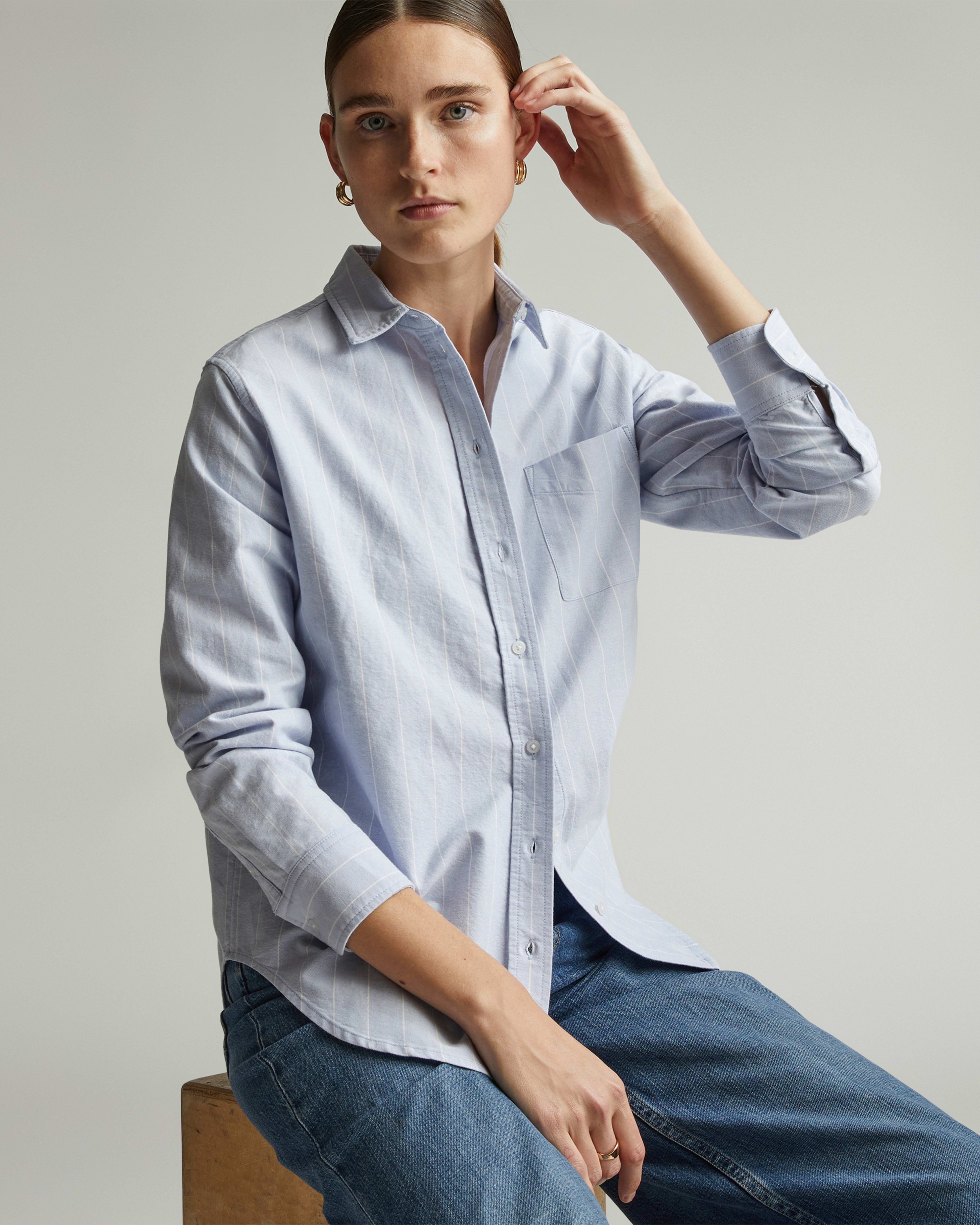 The Relaxed Oxford Shirt Periwinkle / White – Everlane