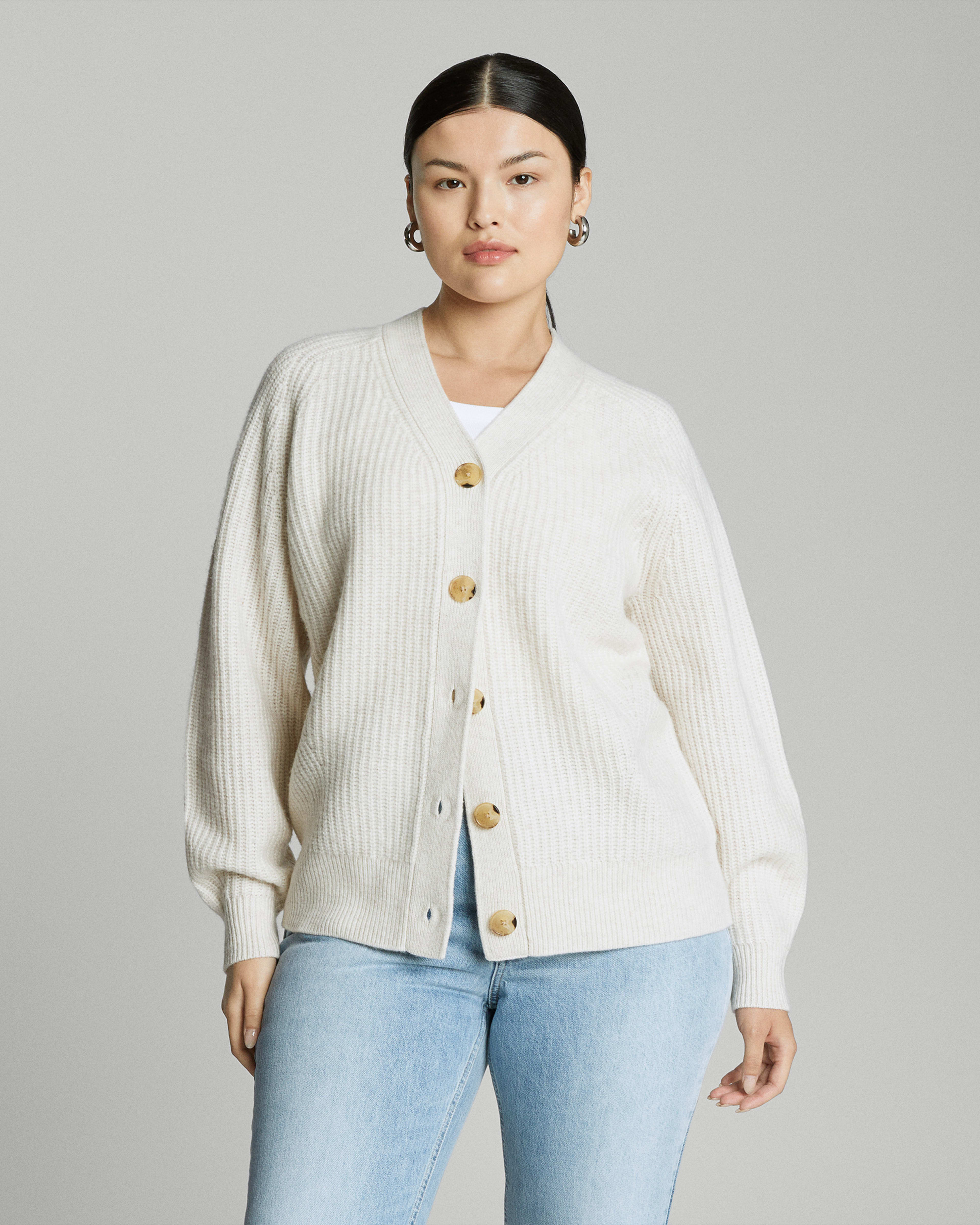 The Felted Merino Cardigan Heathered Oat – Everlane