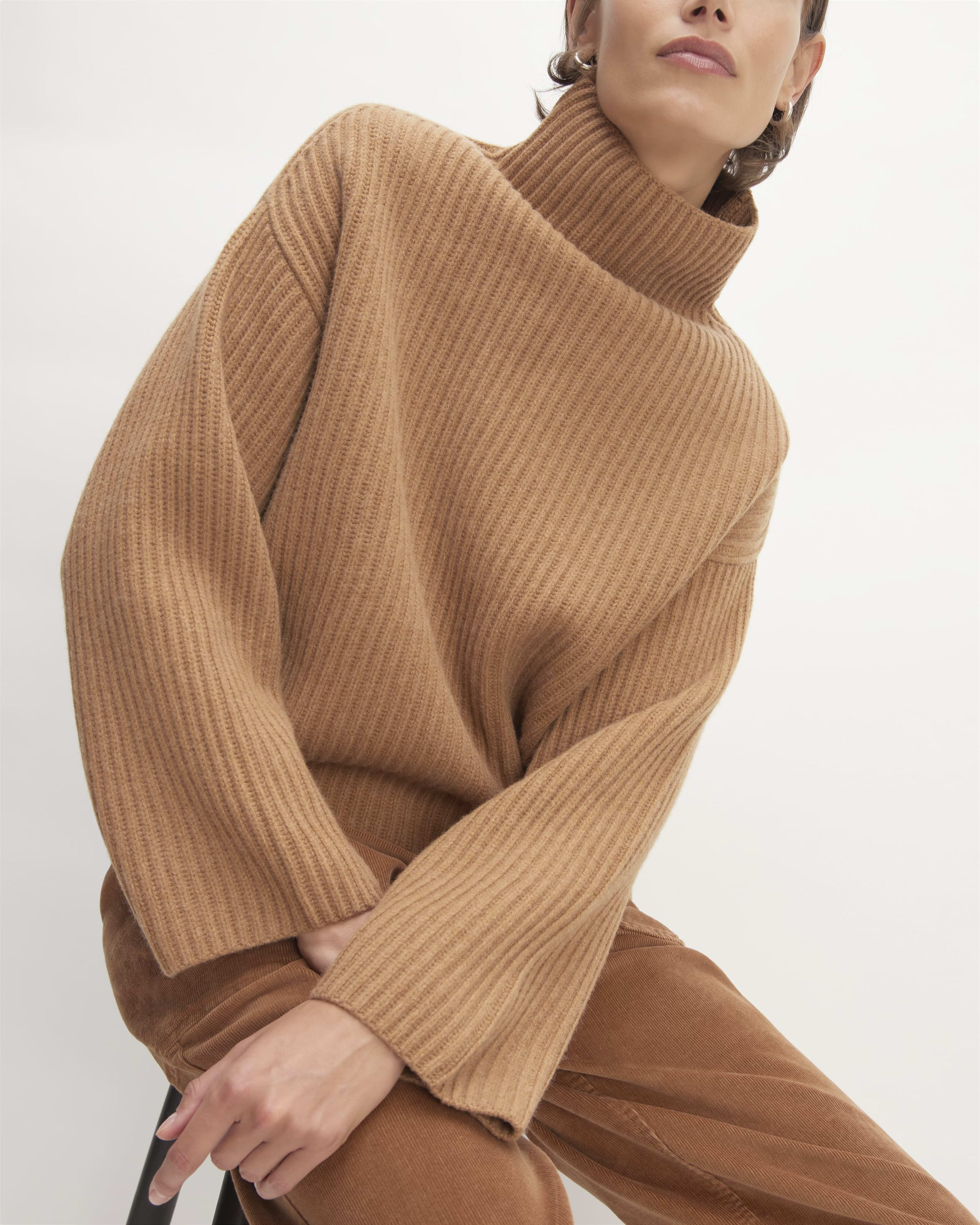 The Felted Merino Funnel-Neck Pullover | Deep Camel – Everlane