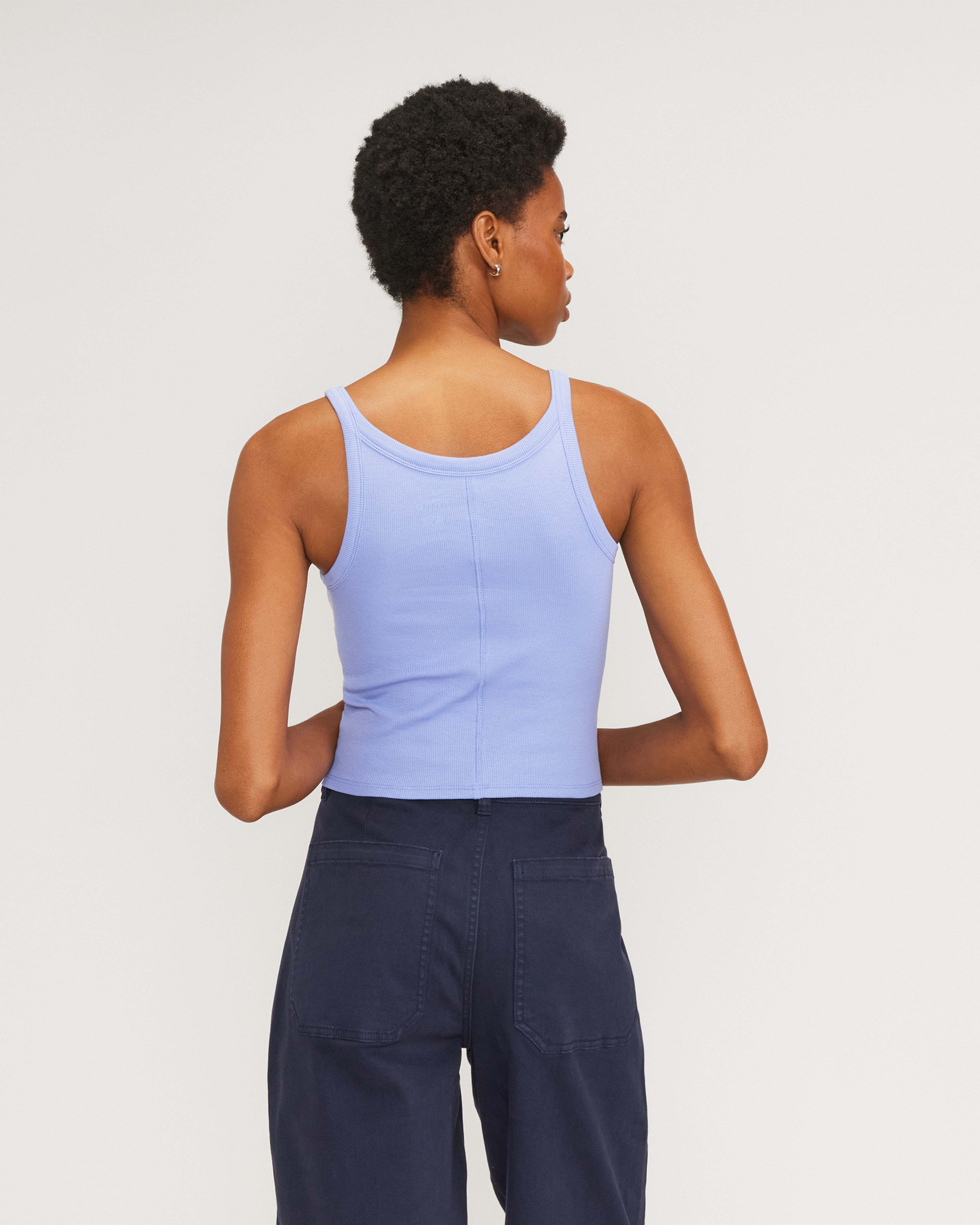 The Pima Micro-Rib Short Tank Cornflower Blue – Everlane