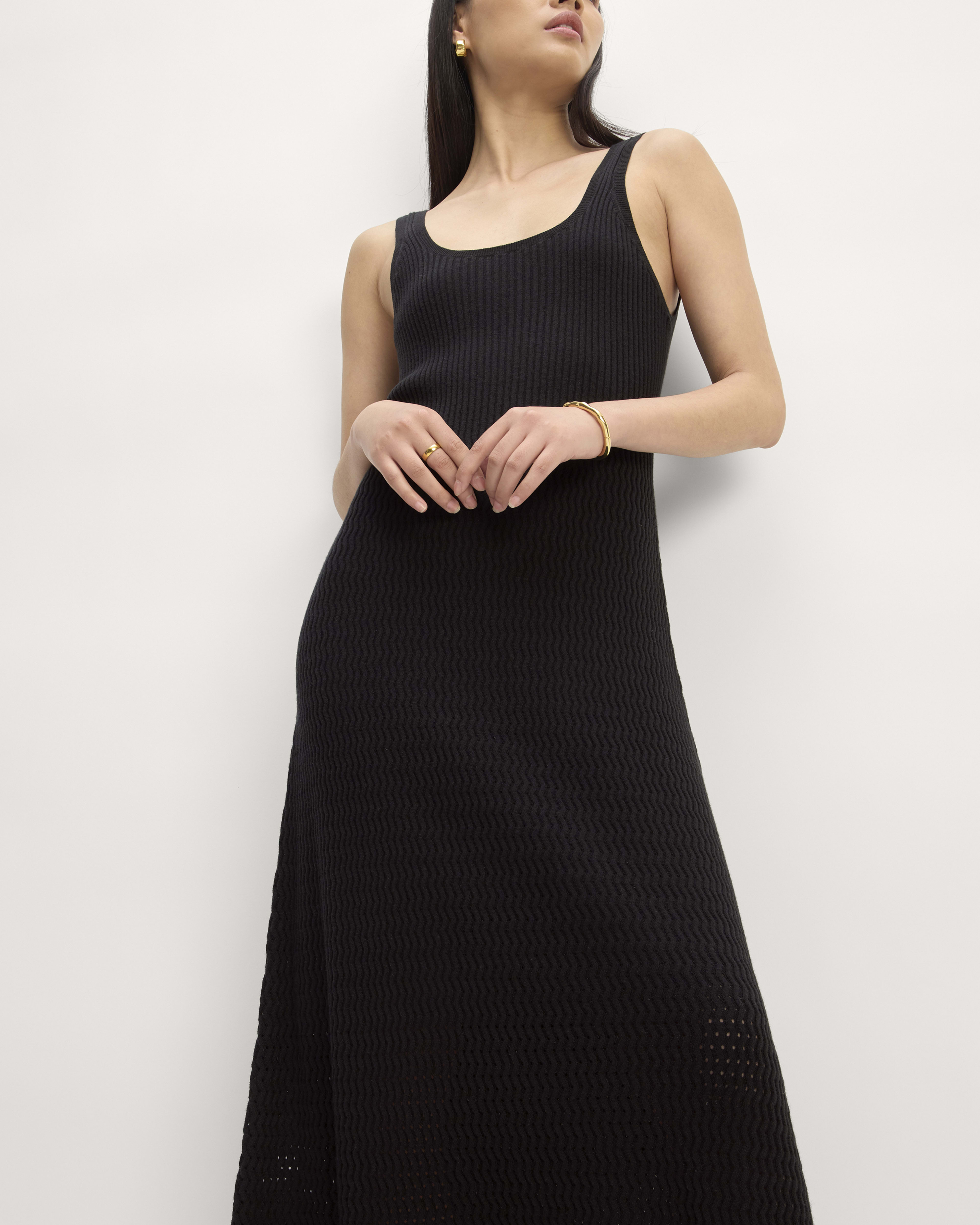The Crochet Knit Tank Dress | Black – Everlane