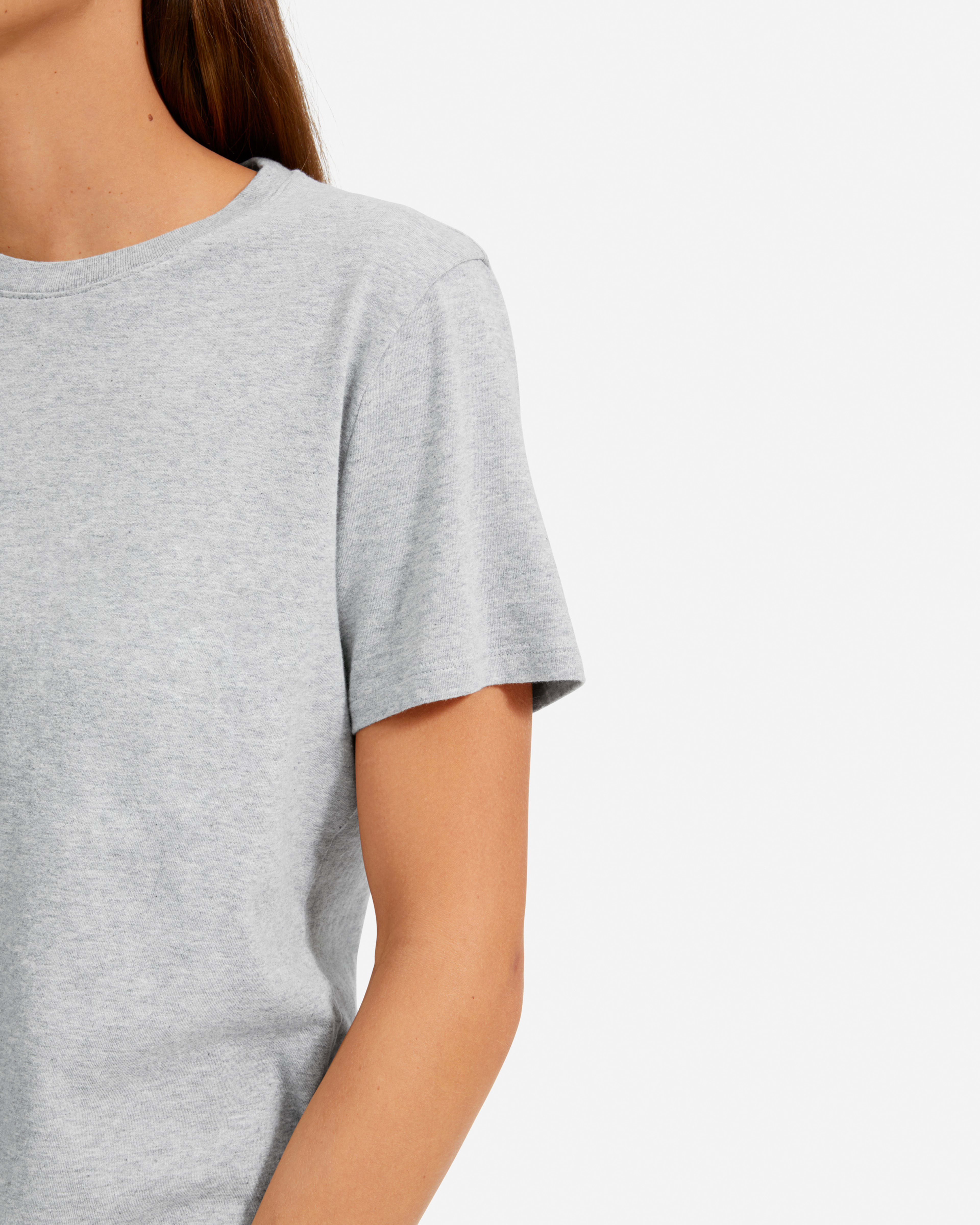 The Box-Cut Tee in Essential Cotton | Heathered Grey | No Pocket – Everlane