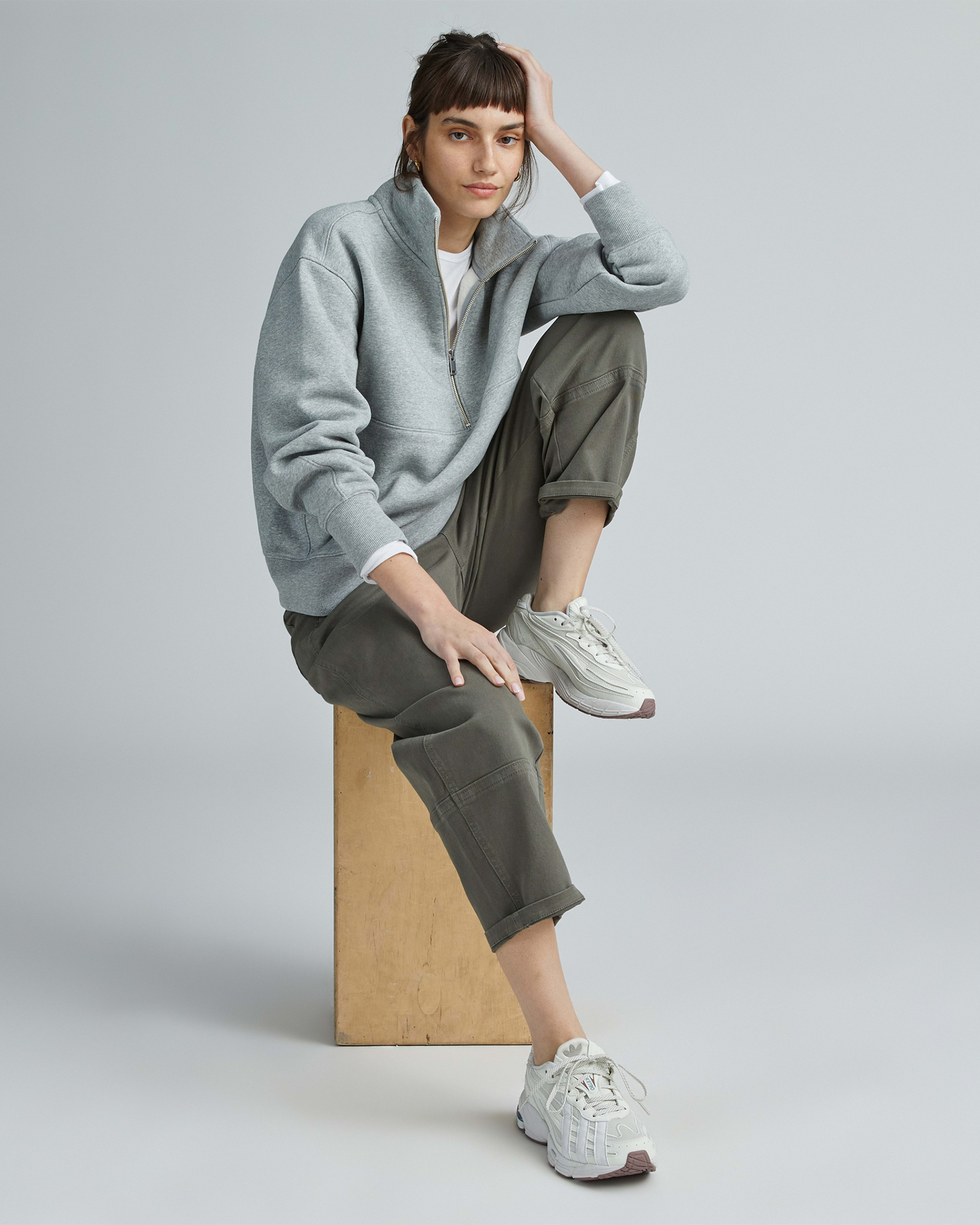 The ReTrack Half-Zip Sweatshirt | Heather Grey – Everlane