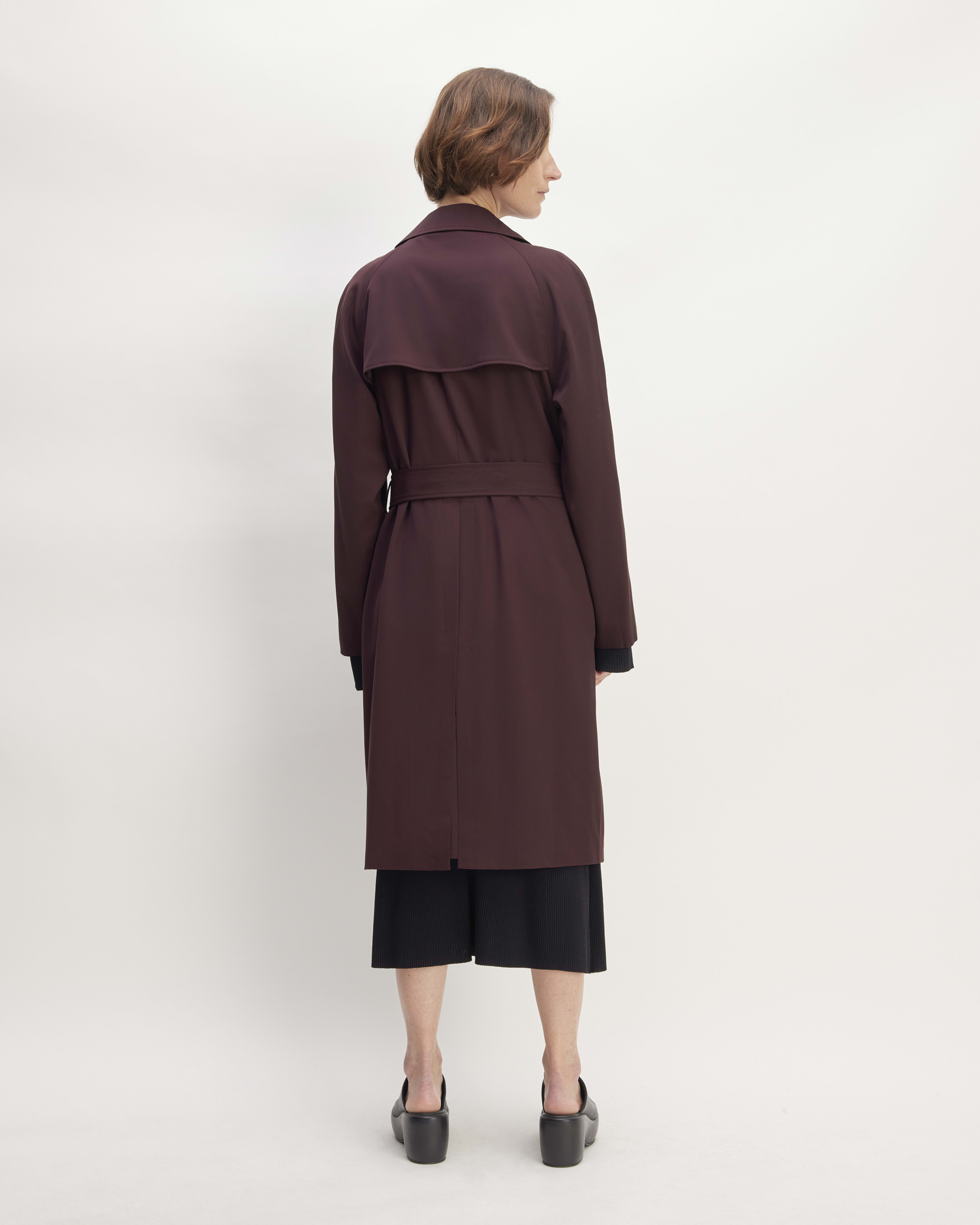 The Italian Wool Modern Trench Burgundy – Everlane