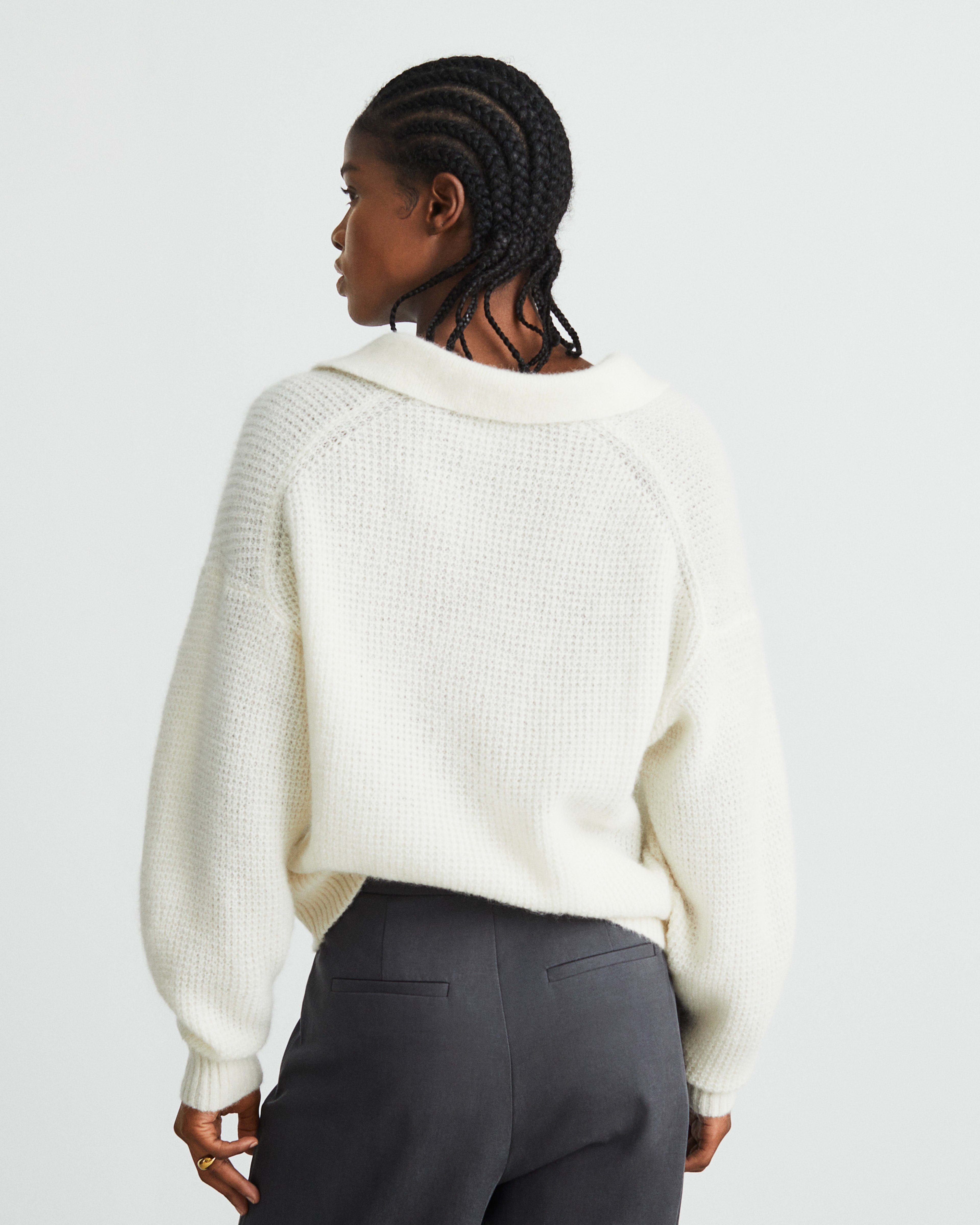 The Alpaca Waffle-Stitch Polo Snow – Everlane