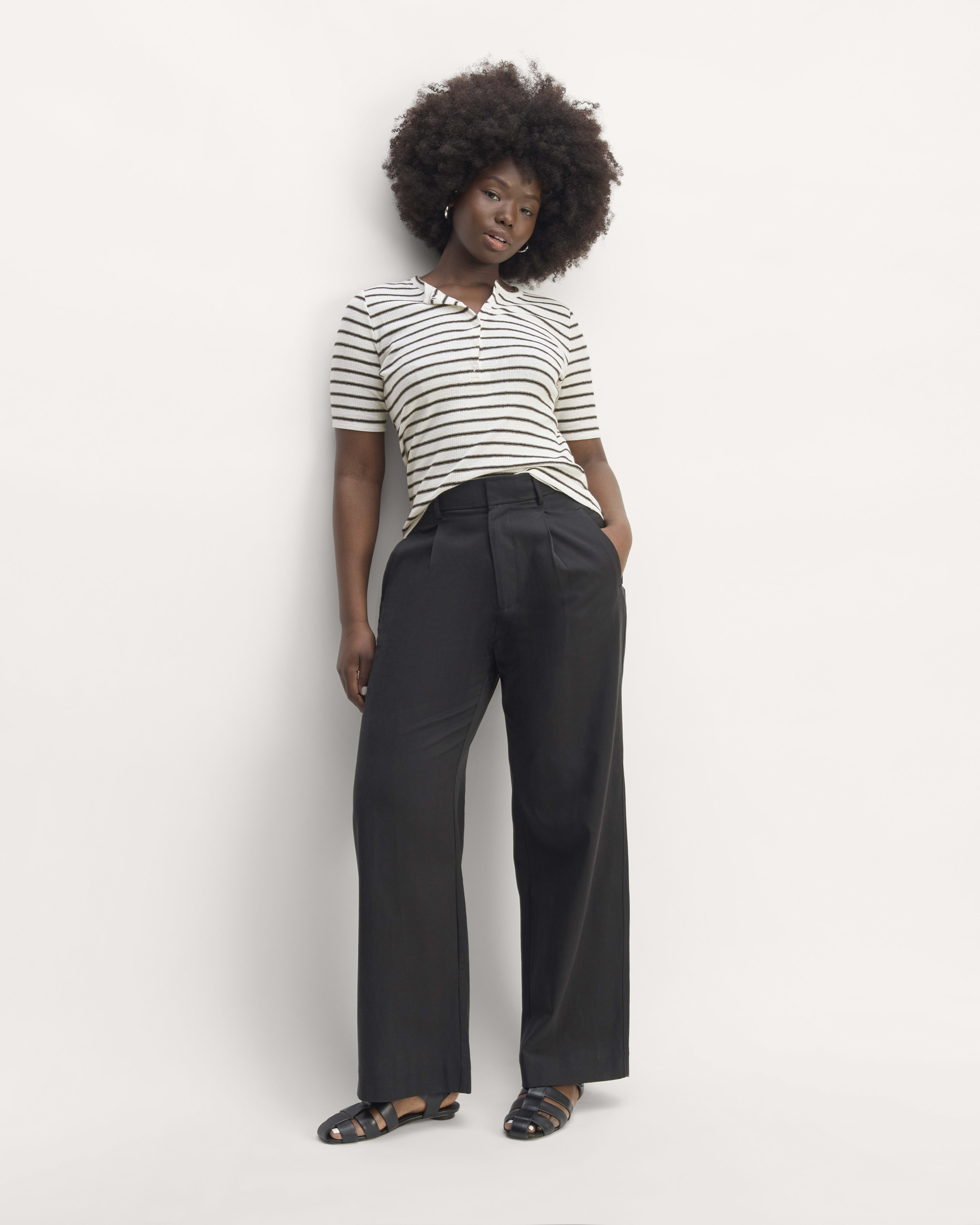 The Vintage Rib Henley | Bone / Black – Everlane