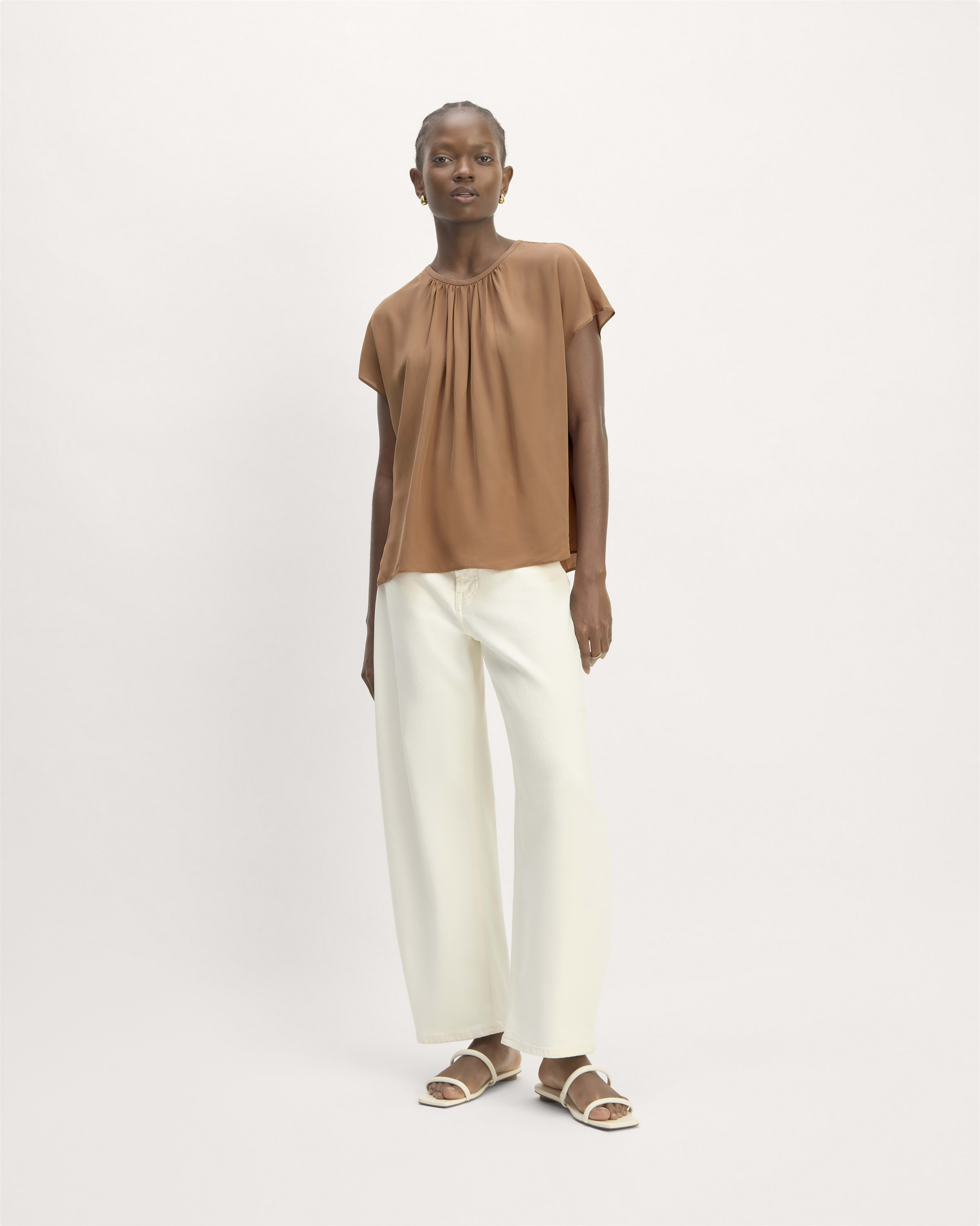 The Gathered Neck Top Carob Brown – Everlane