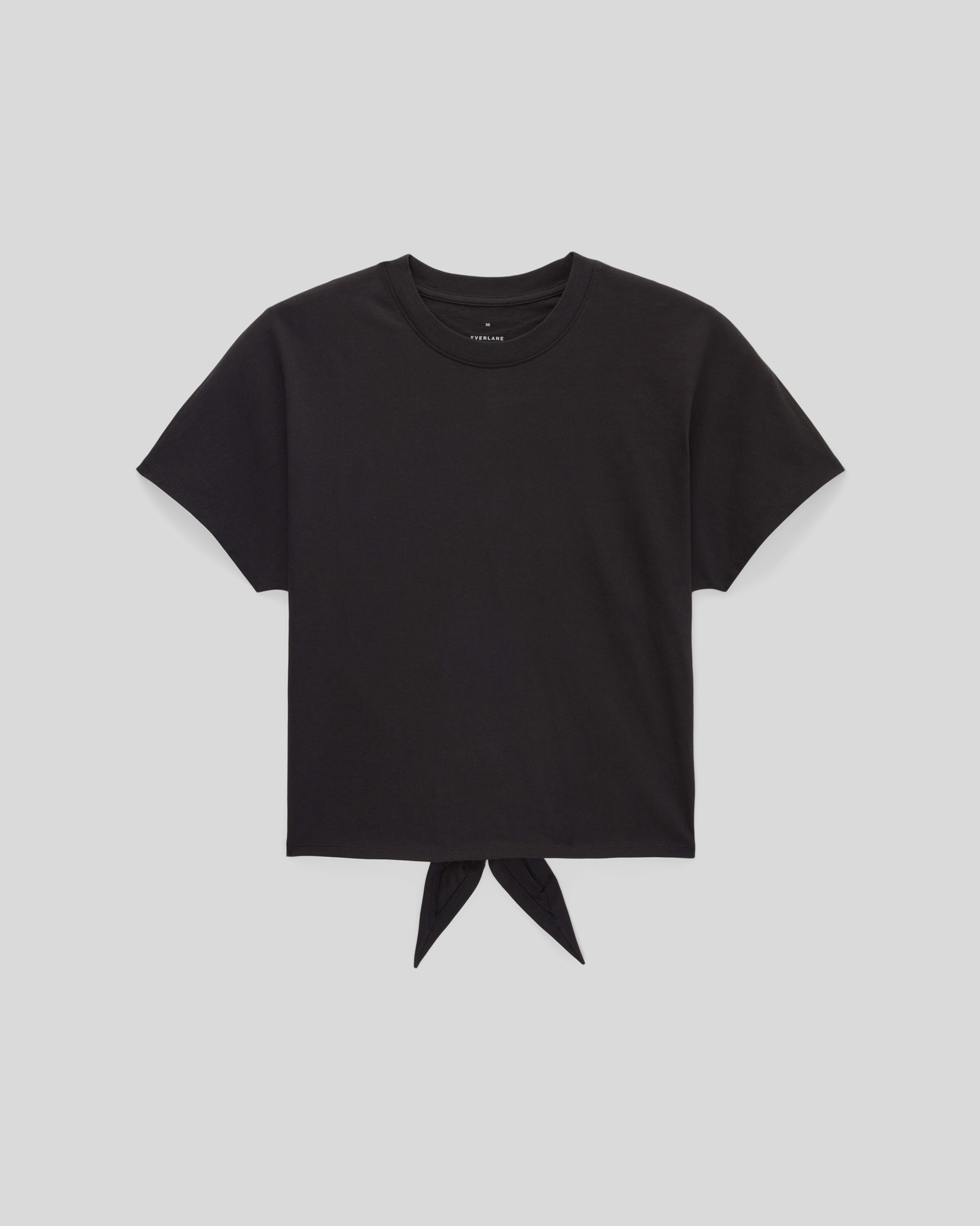 The Organic Cotton Tie Back Tee Black – Everlane