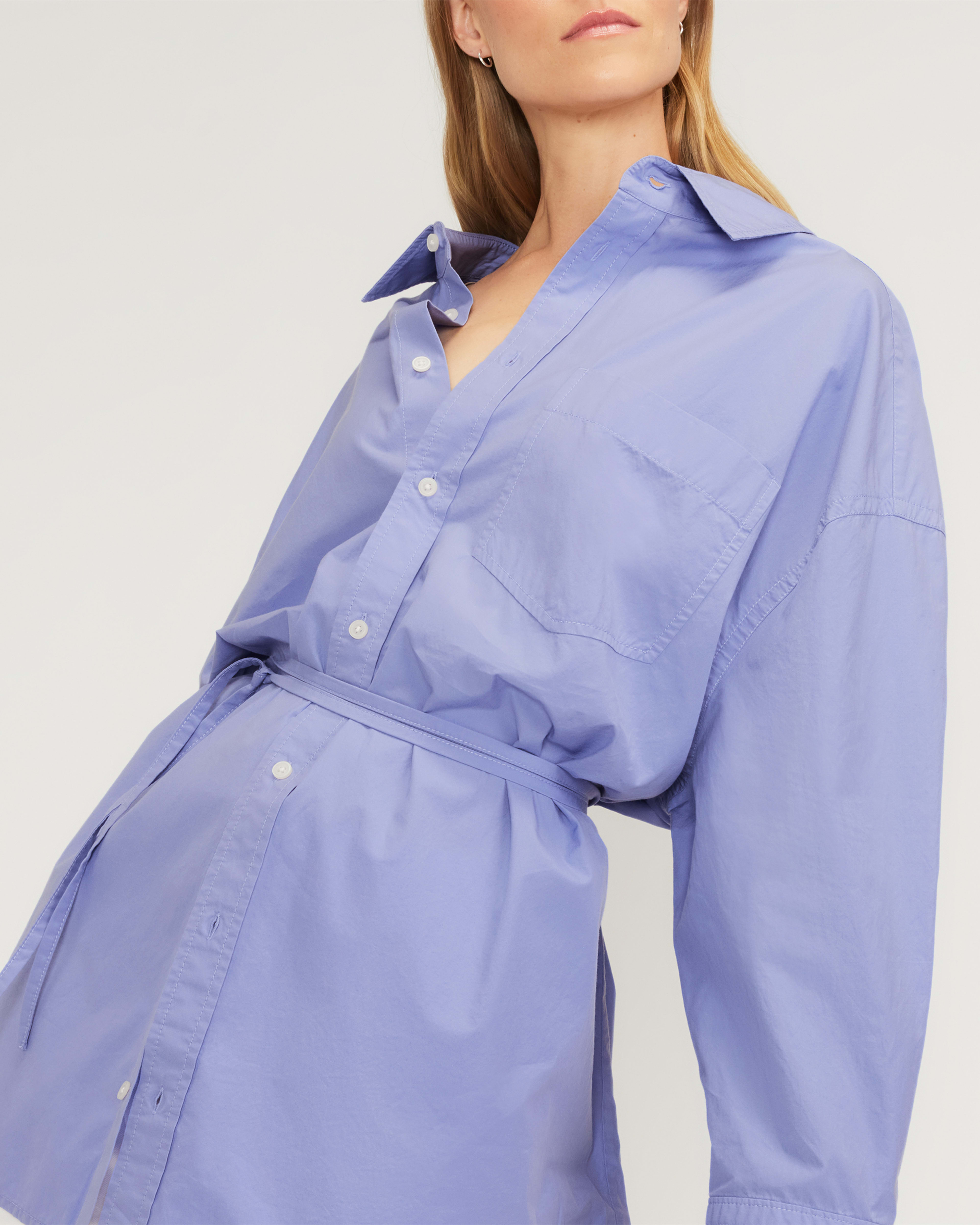 The Poplin Tie Back Shirt Cornflower Blue – Everlane