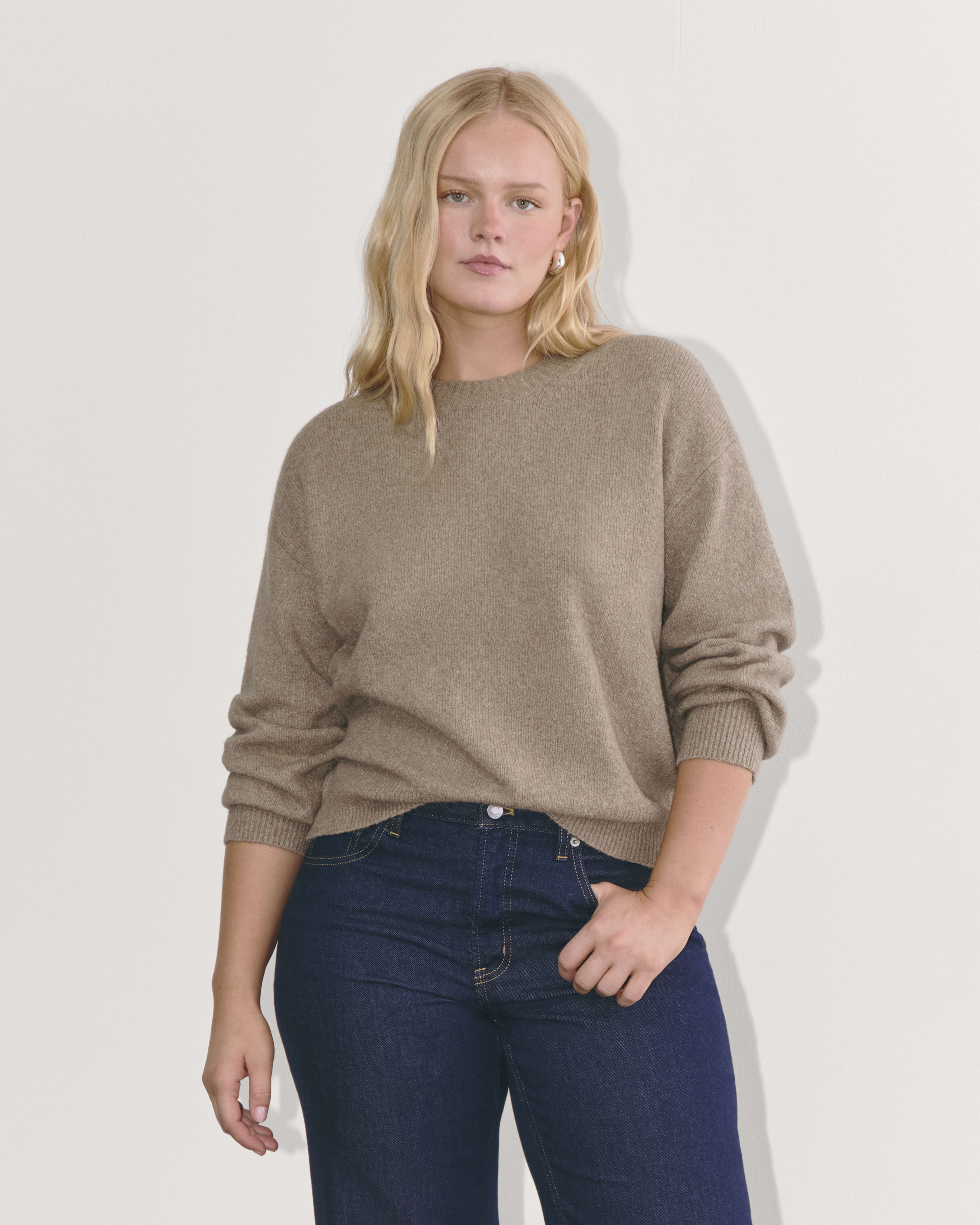The Cocoon Crew in Plush Cotton | Heather Taupe – Everlane