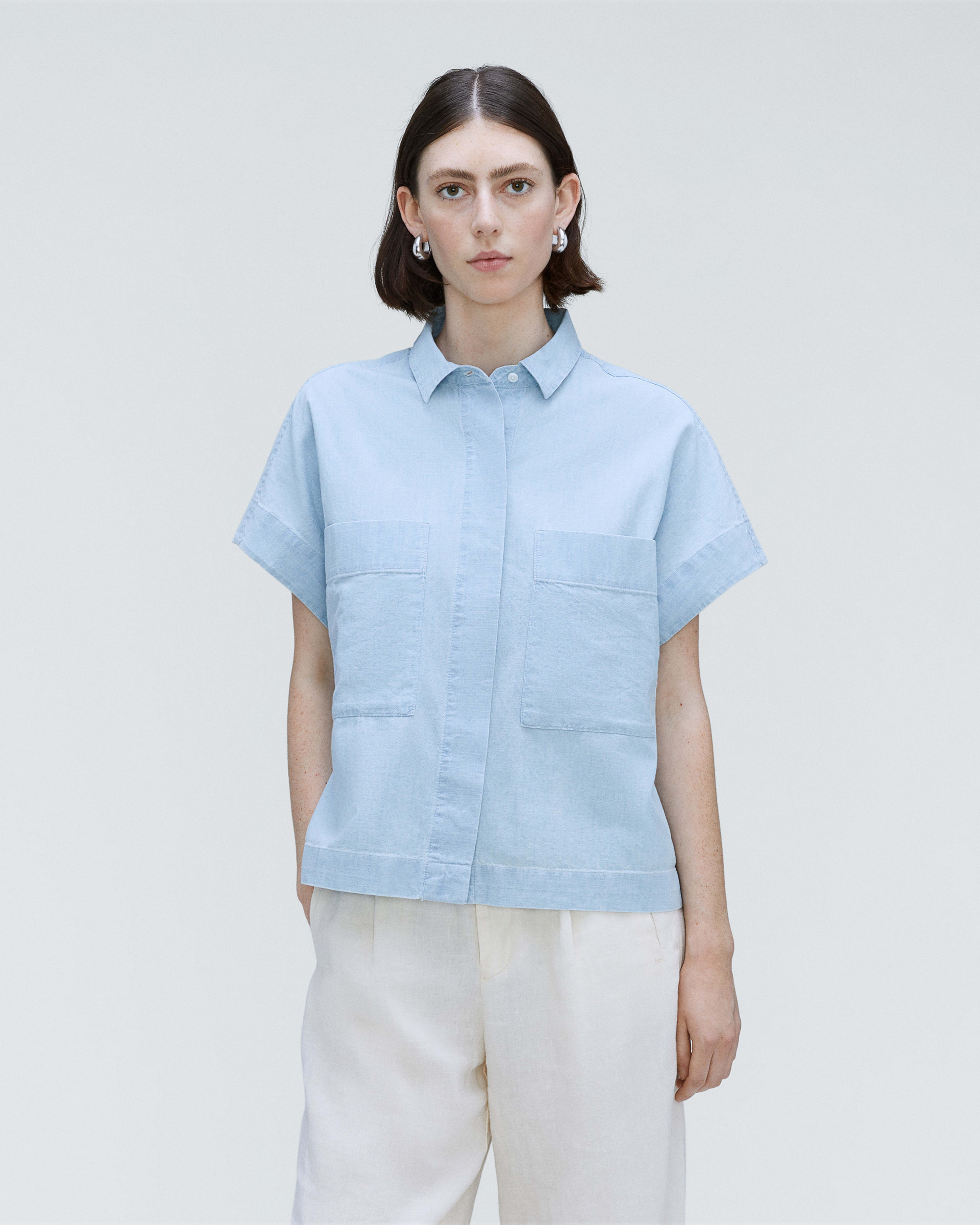 The ReChambray Box Shirt Icy Blue – Everlane