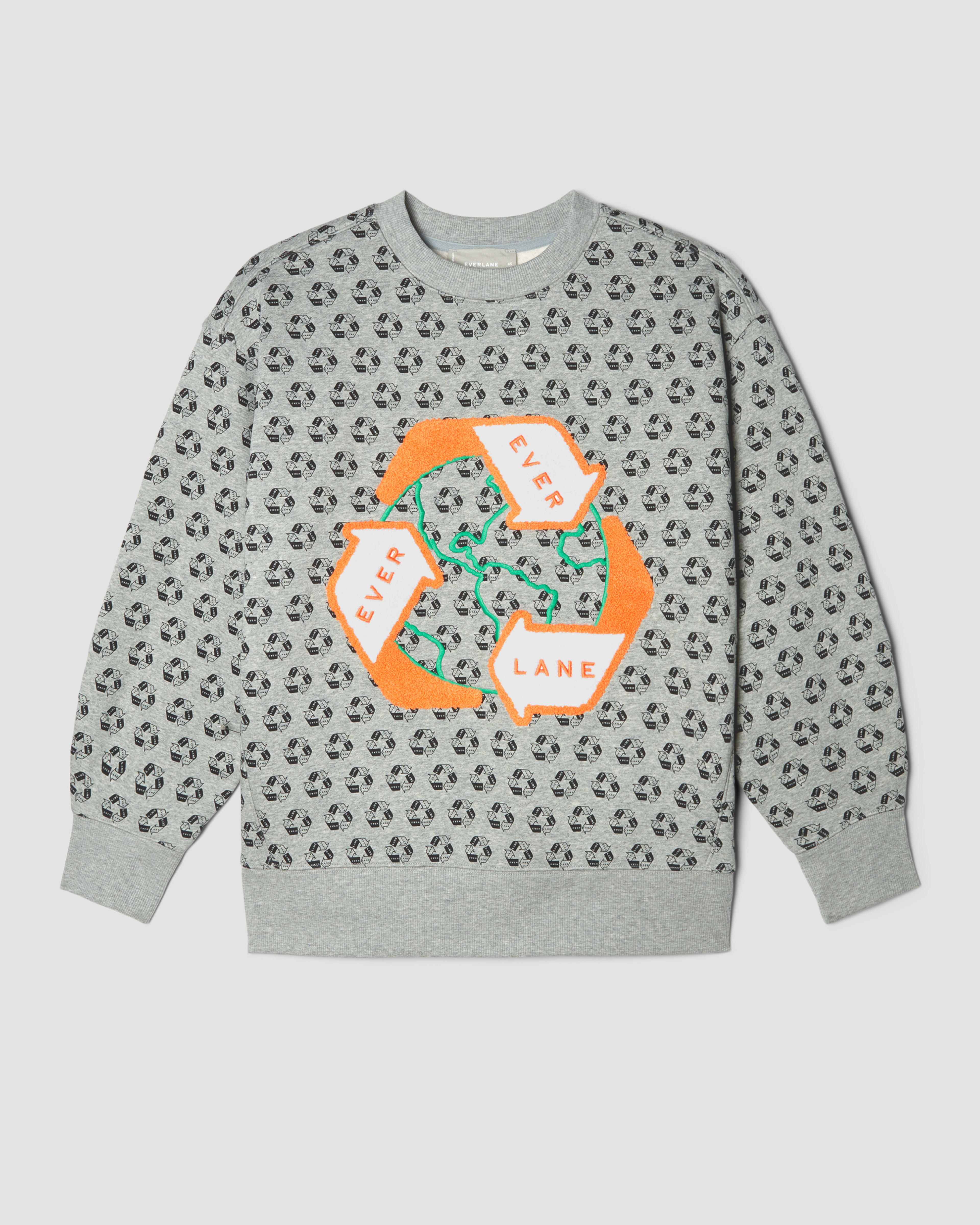 The ReTrack Oversized Crew | Earth Day Grey Multi – Everlane