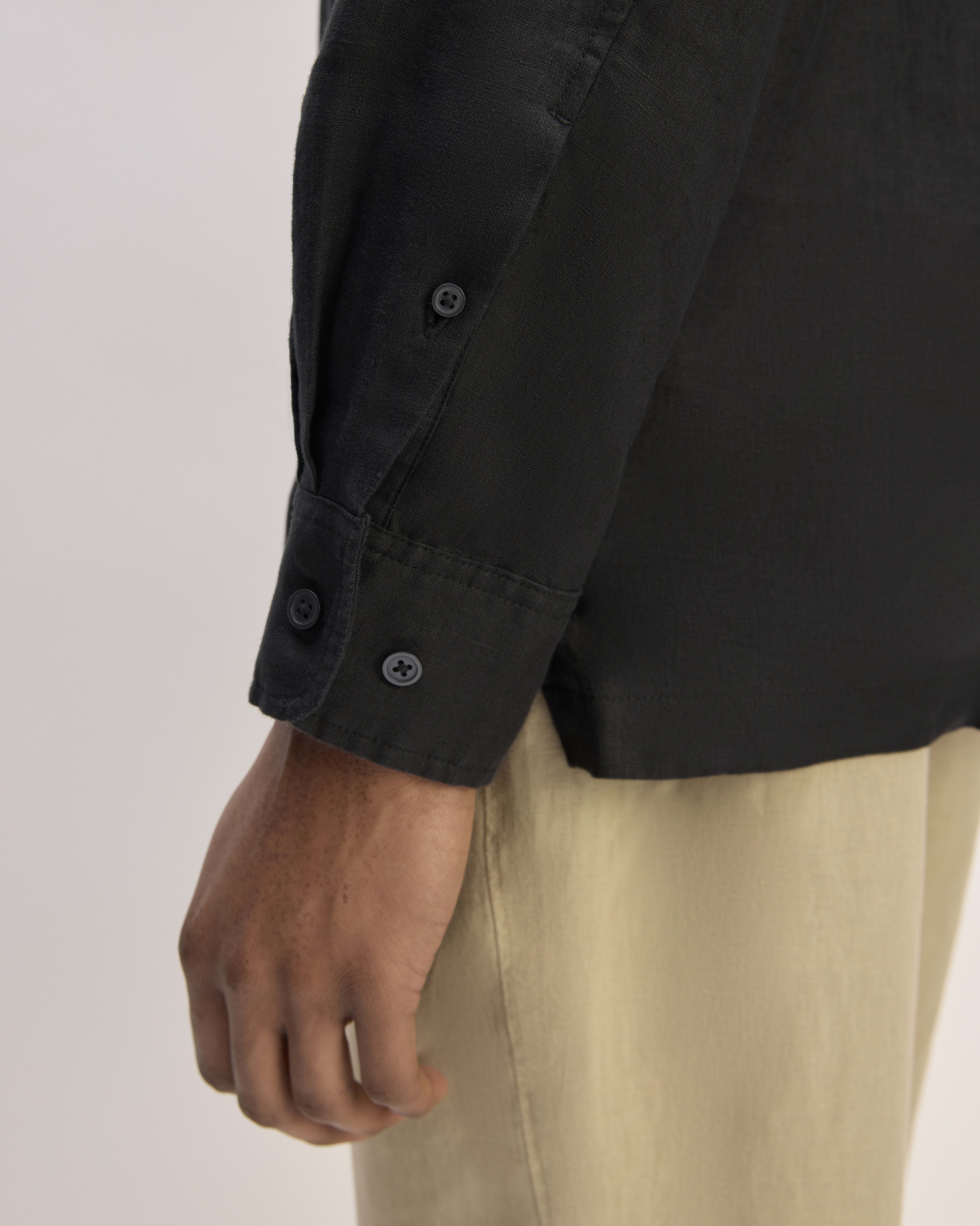 The Linen Straight Hem Shirt | Black – Everlane