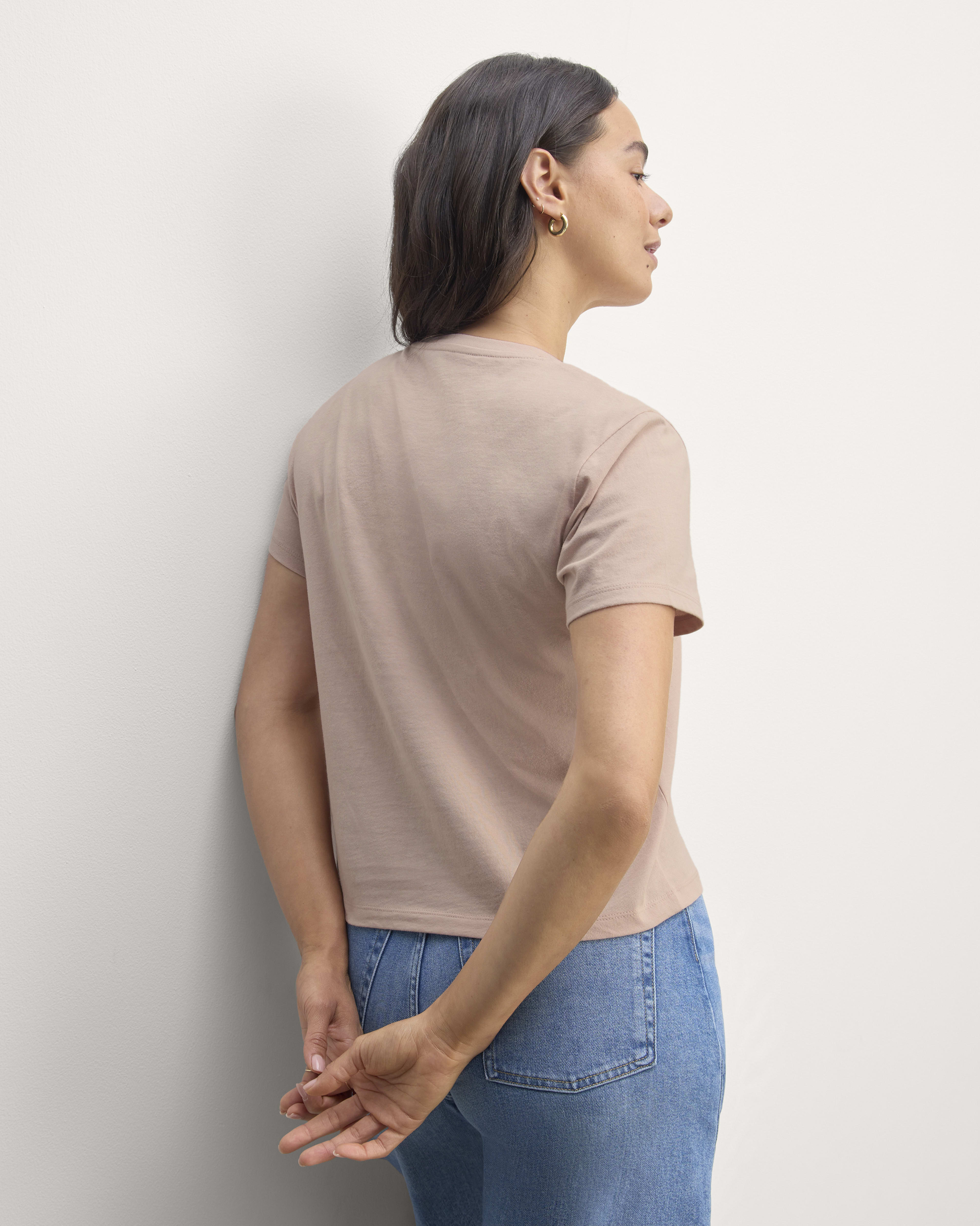 The Box-Cut Tee in Essential Cotton | Rose Smoke | No Pocket – Everlane