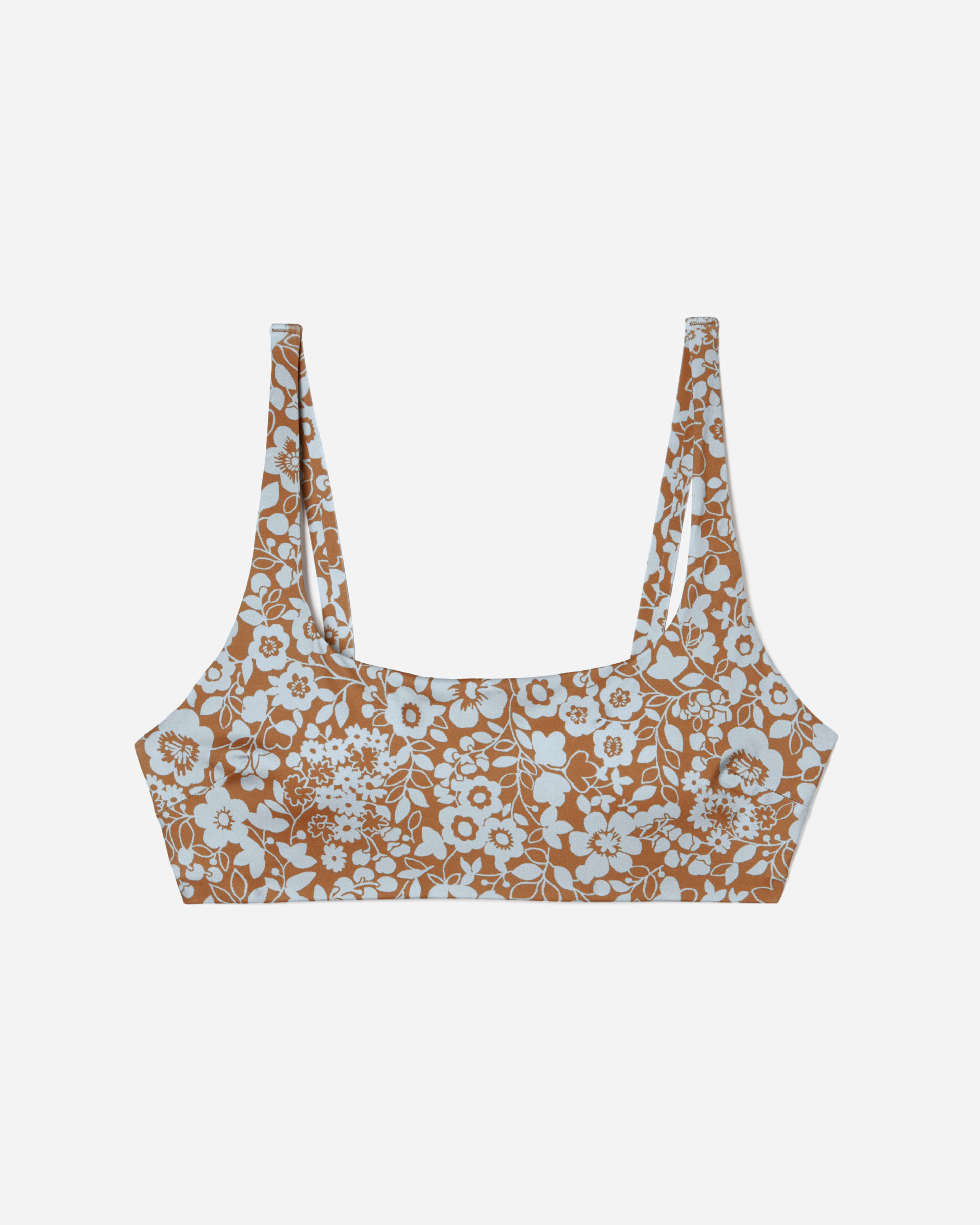 The Square-Neck Bikini Top Honey Floral – Everlane
