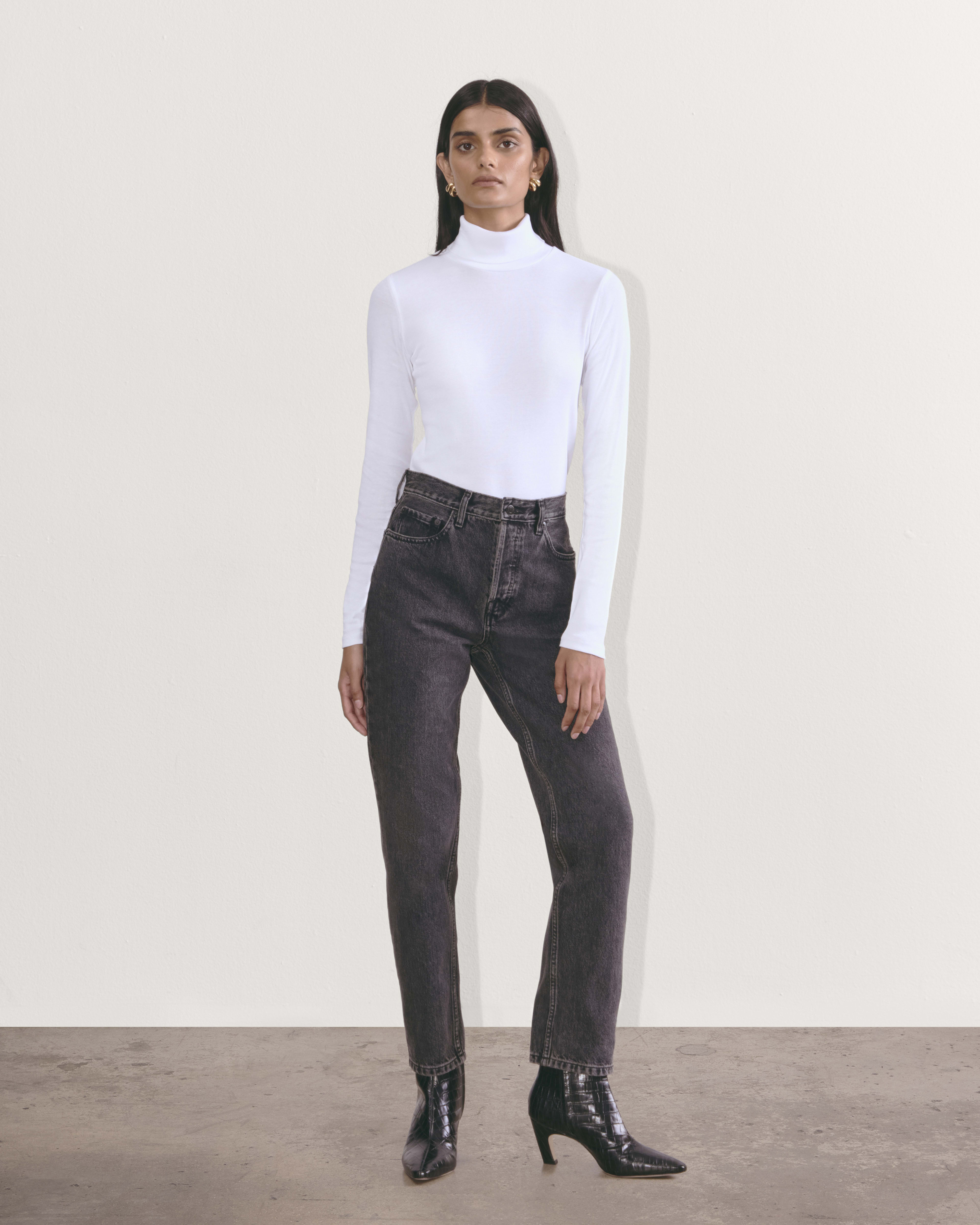 The Luxe Rib Turtleneck White – Everlane