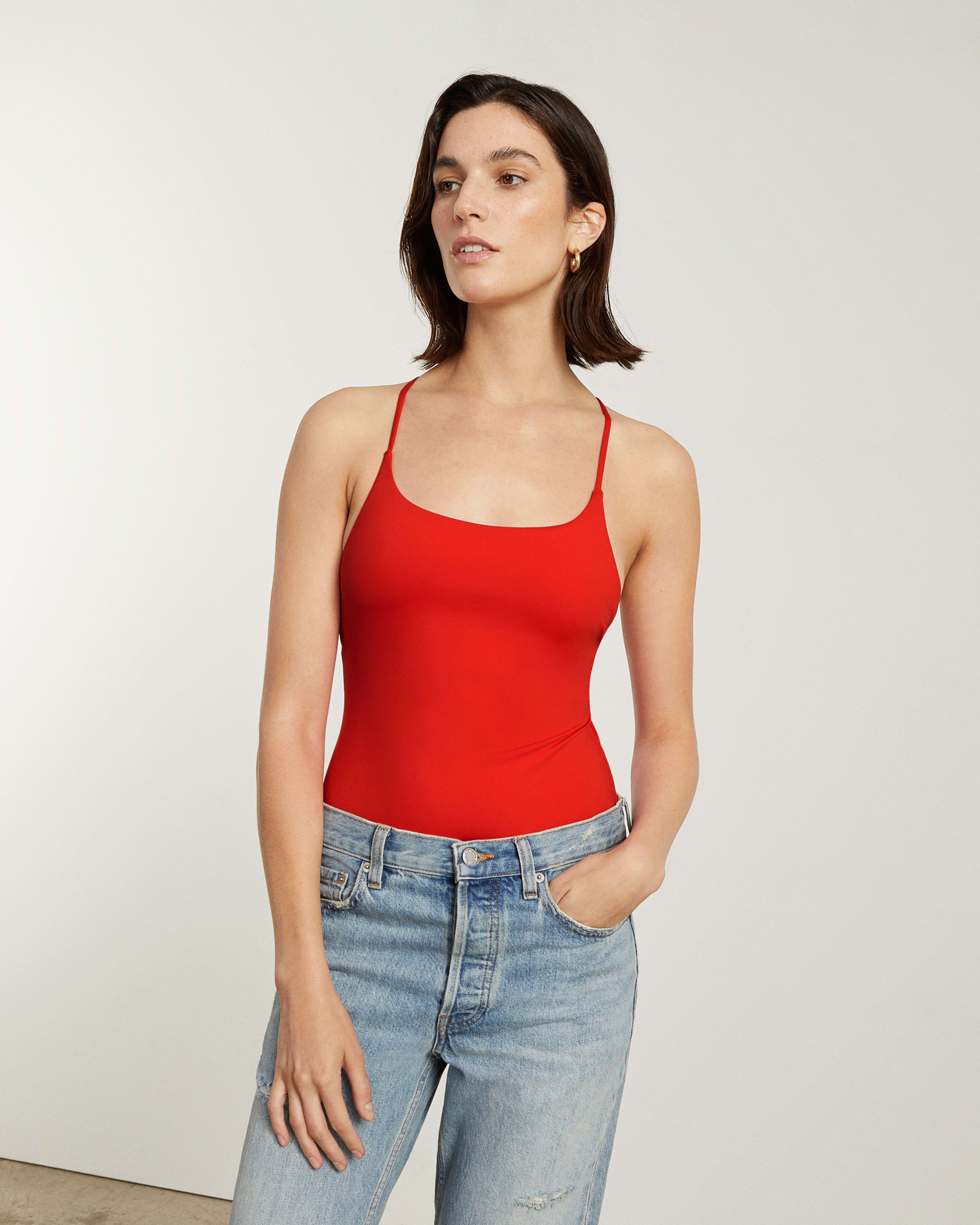 The String One-Piece Bright Red – Everlane