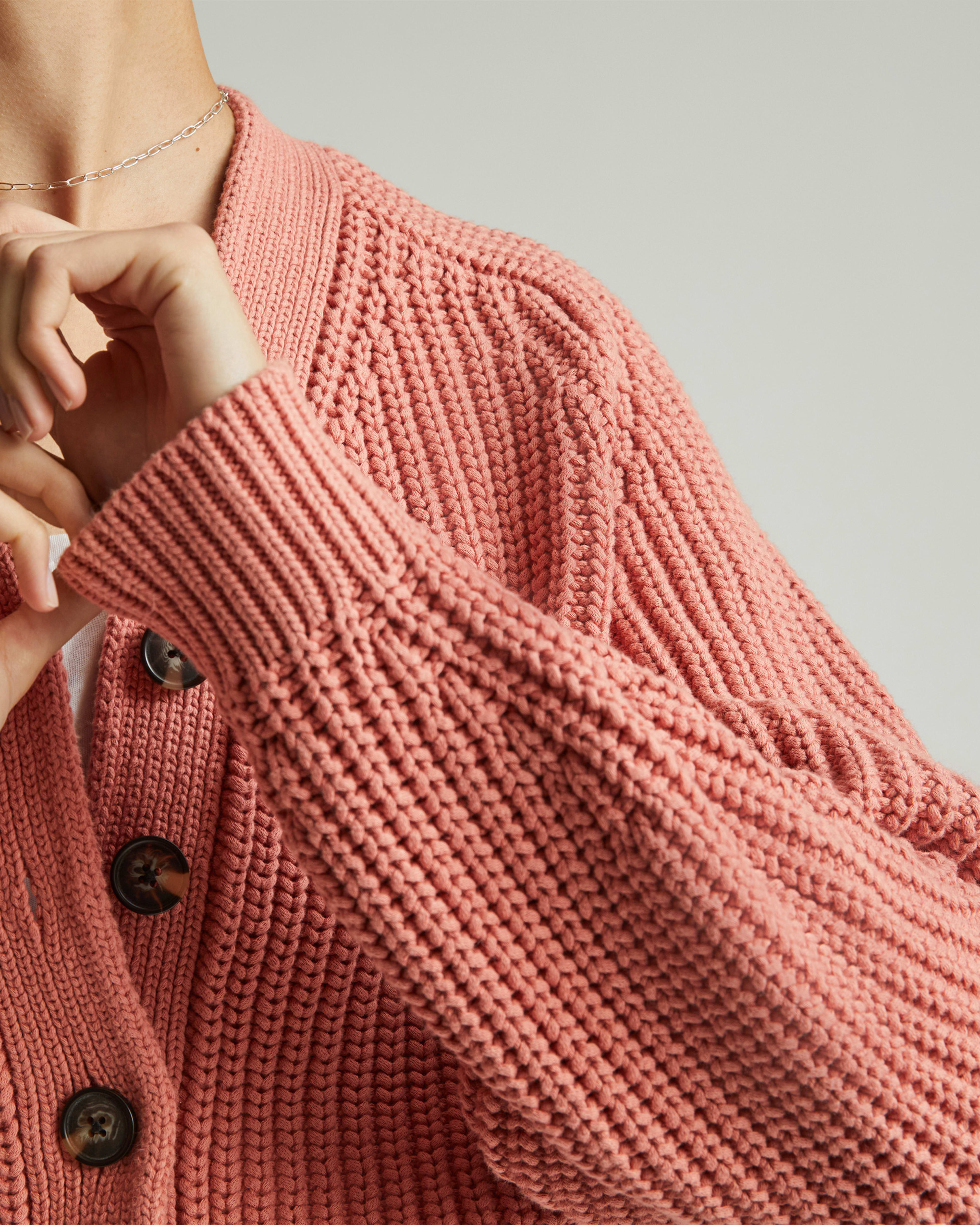 The Texture Cotton Cardigan Light Rose – Everlane