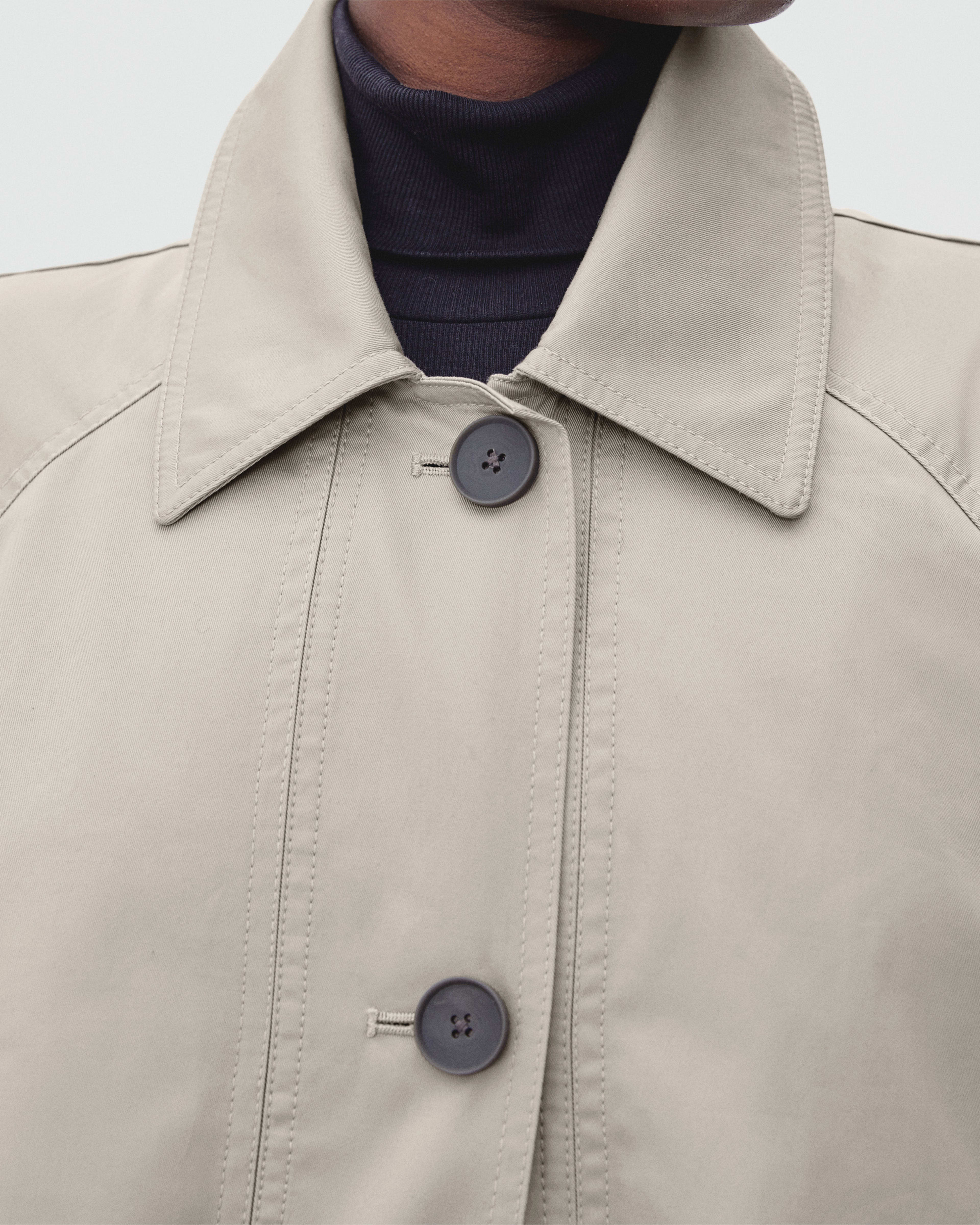 The Long Mac Coat Stone – Everlane