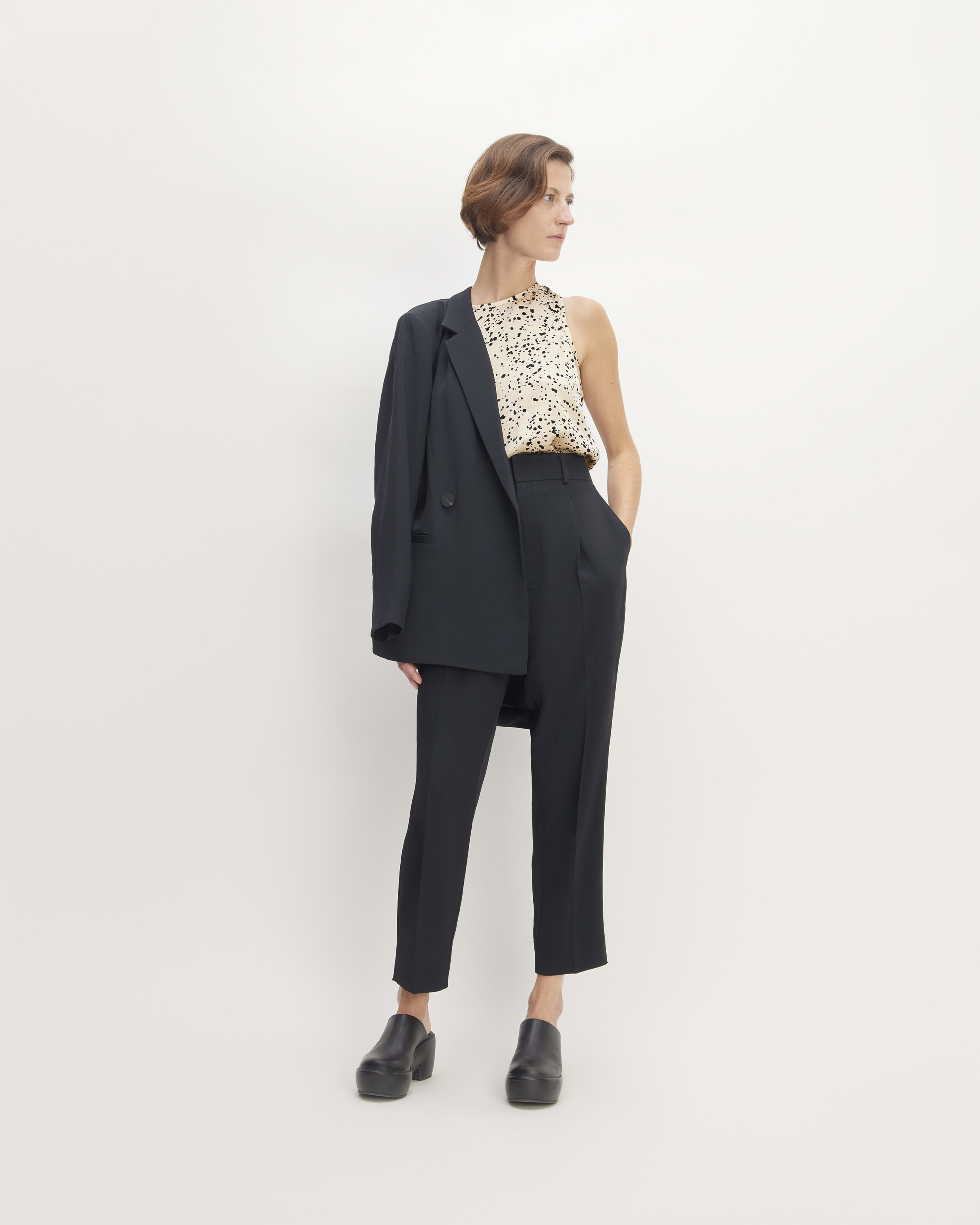 The Satin Racerback Top Whisper Pink Moonsplatter – Everlane