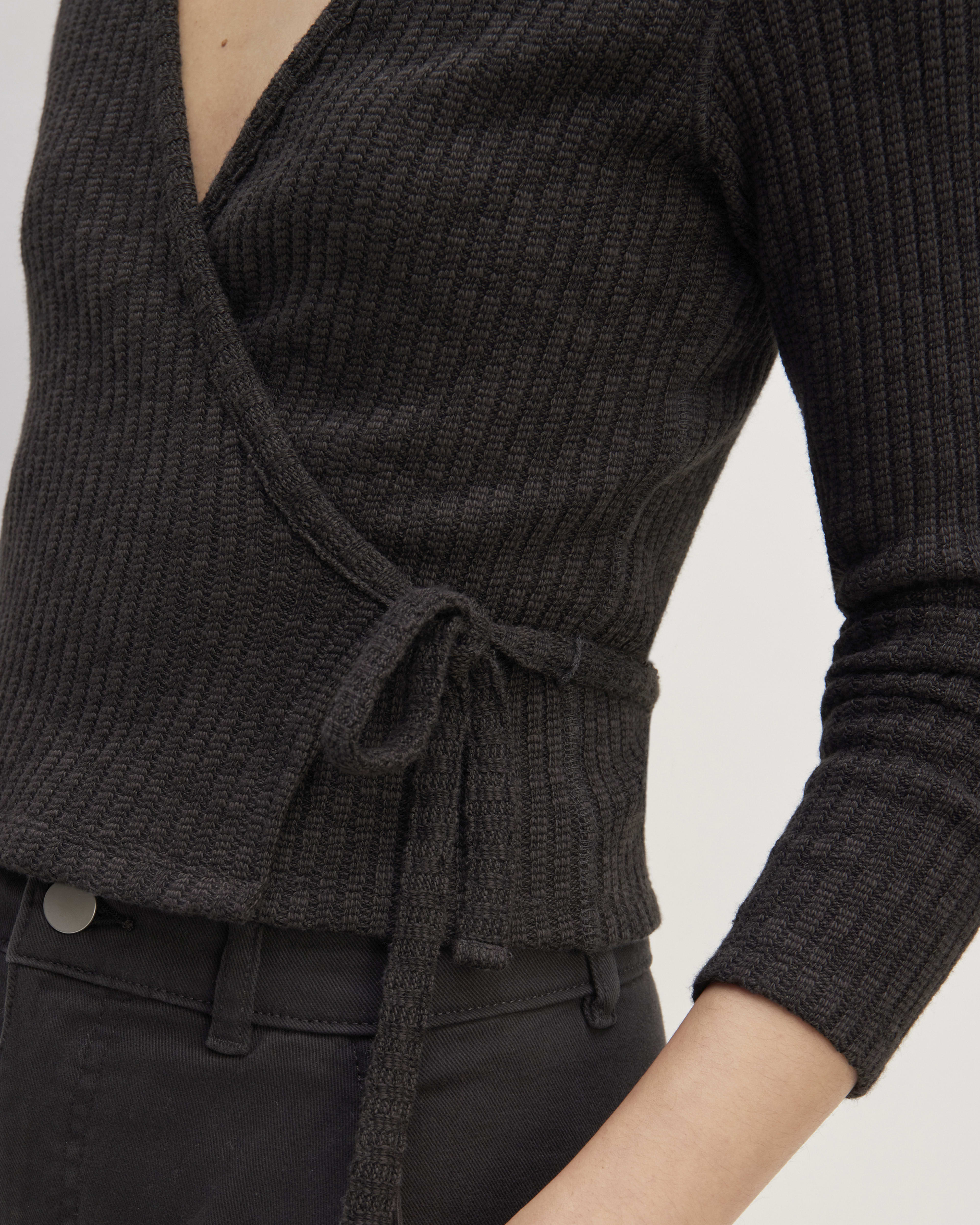 The Cozy Rib Wrap Top | Black – Everlane
