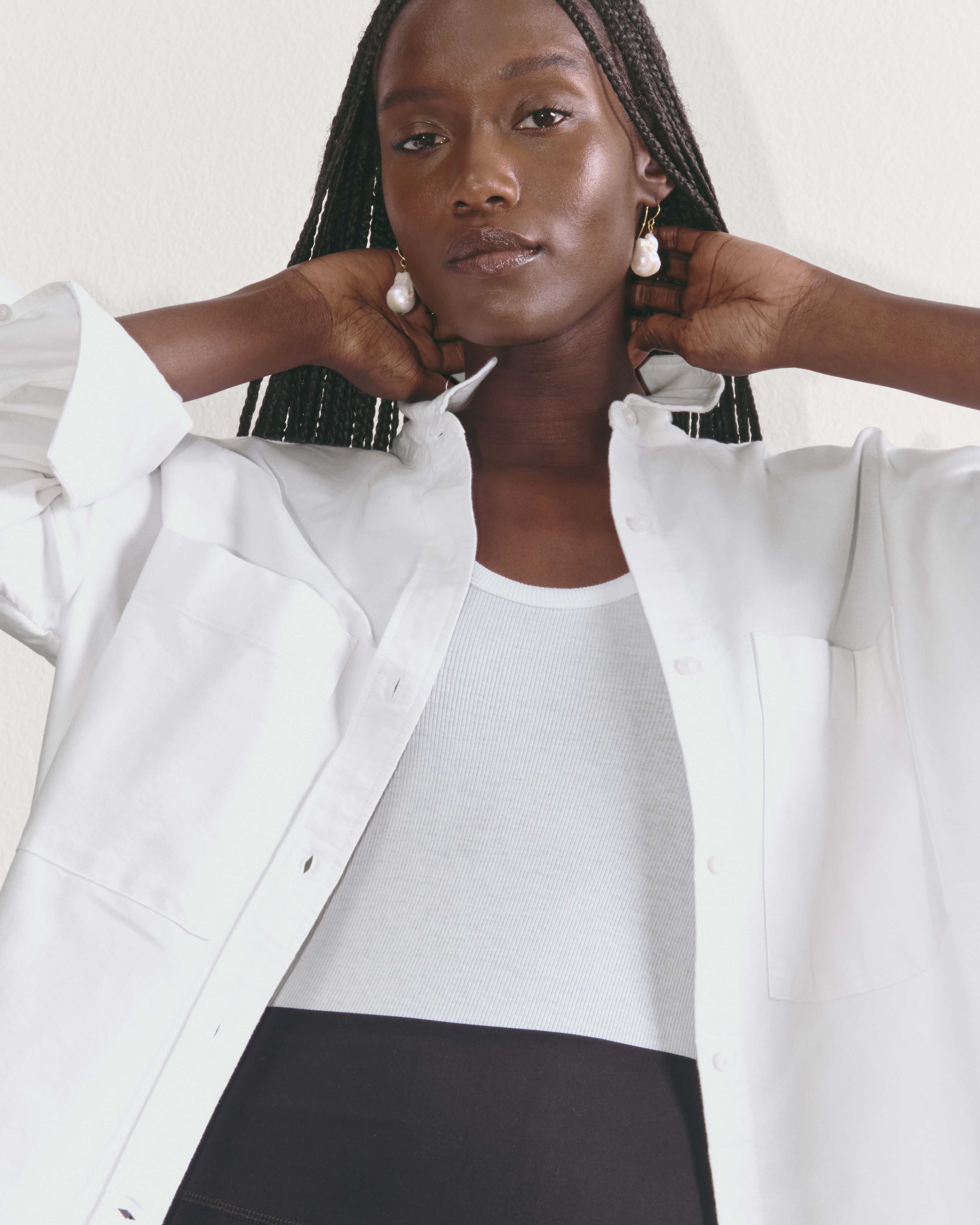 White oxford shirt womens store