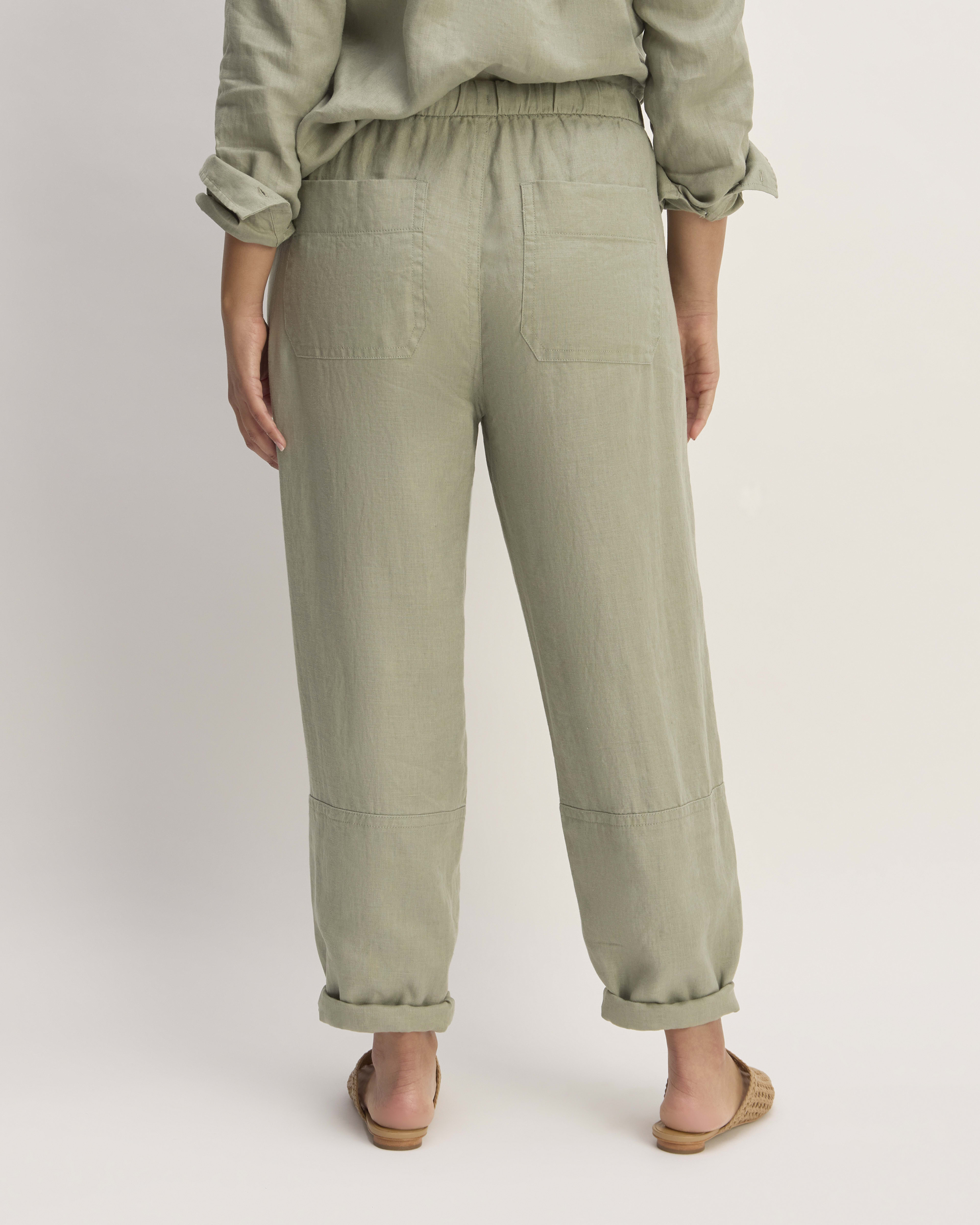 The Linen Pull-On Barrel Pant Sage Green – Everlane