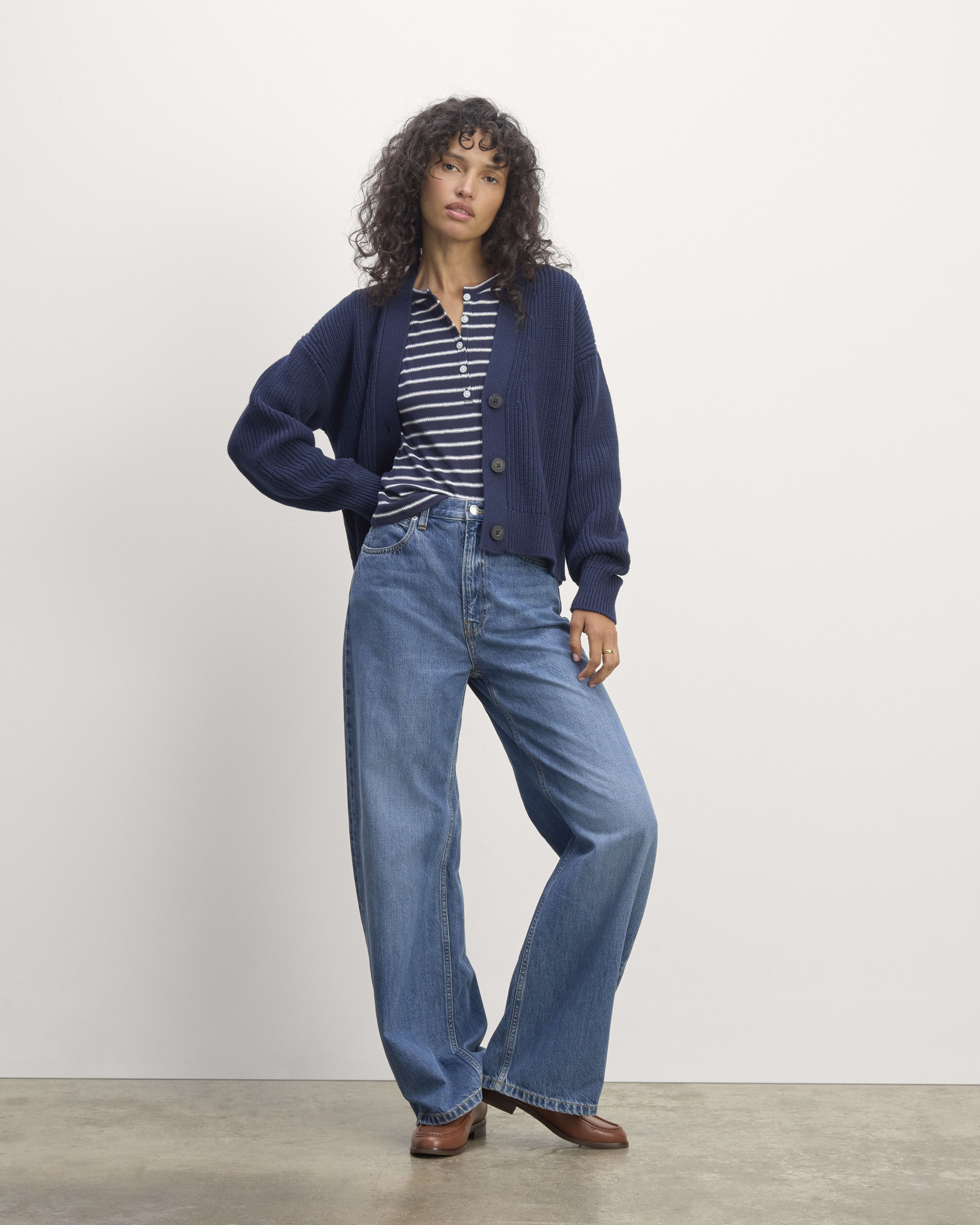 The Boxy Cardigan in Everyday Cotton | Navy – Everlane